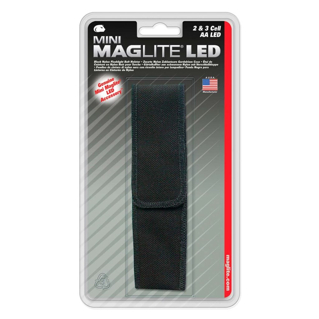 Funda negra de nylon para linterna AA LED | Maglite México